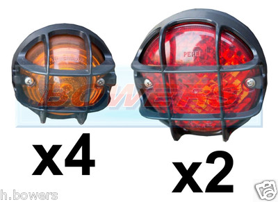 6 LAND ROVER DEFENDER REAR LIGHT LAMP STONE GUARDS GRILLES SET KIT LED ...