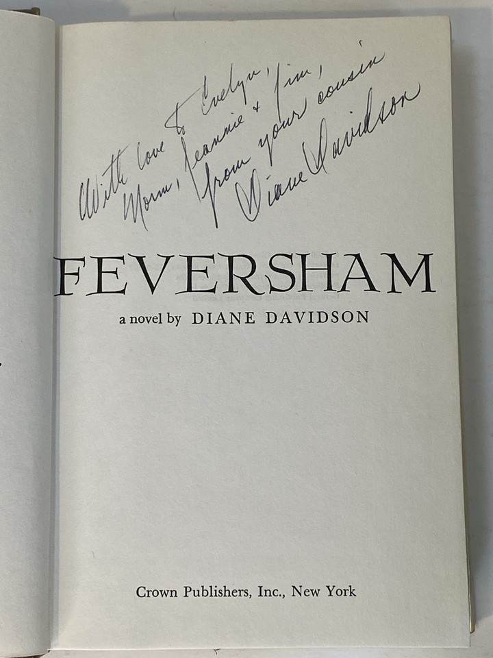 SIGNED 1969 Feversham by Davidson 1st Ed. Gothic Myst. hcdj Inscribed ...