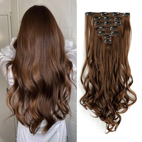 Straight Clip In Extensions HumanHair Brazilian ClipIn Black Color Clip ...