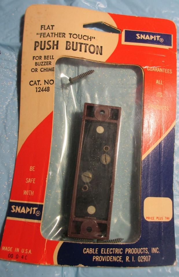 SNAPIT BELL BUTTON PUSH FEATHER TOUCH VINTAGE ANTIQUE 12448 DECO WIRE ...