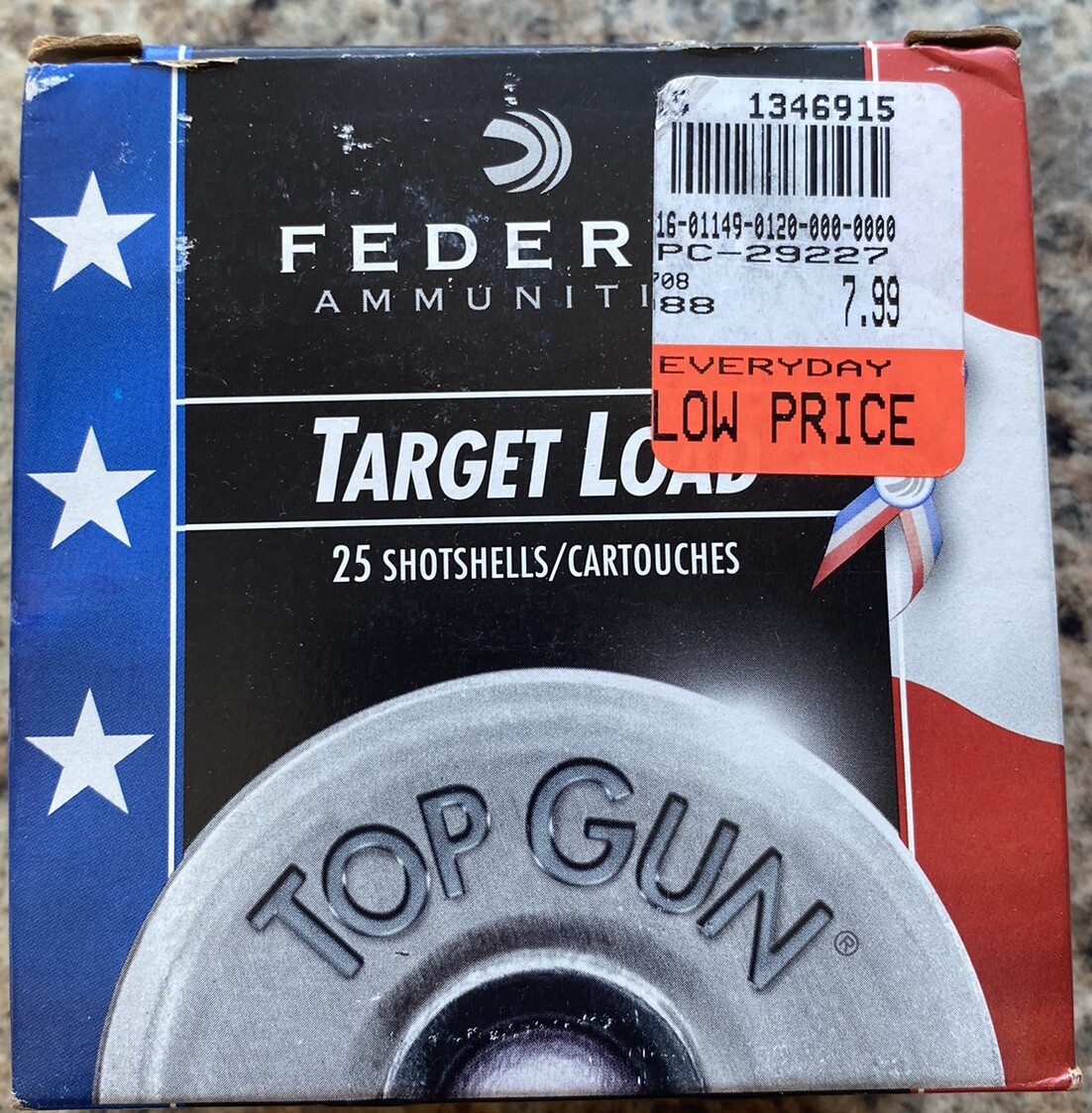 Federal Target Load 12 ga Empty Shotgun Shell Box Stars Stripes America ...