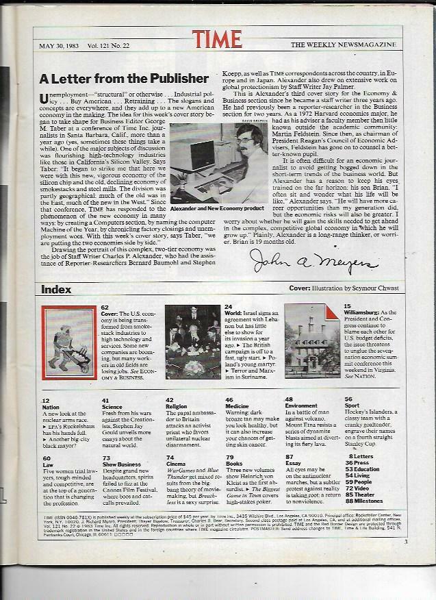 Time Magazine May 30, 1983- The Economy- Industry Winner & Losers | eBay