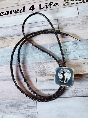 Halloween witch bolo tie, spooky witches necklace Bolo Tie, Halloween ...