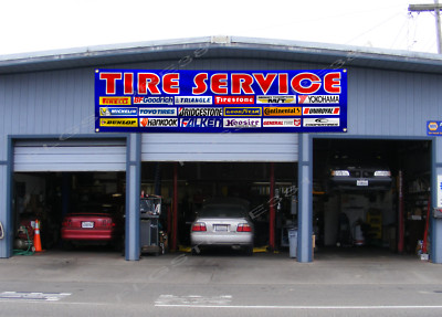 Tires Service Banner Flag 2X8Ft Shop Michlein Pirelli Hoosier Signs ...