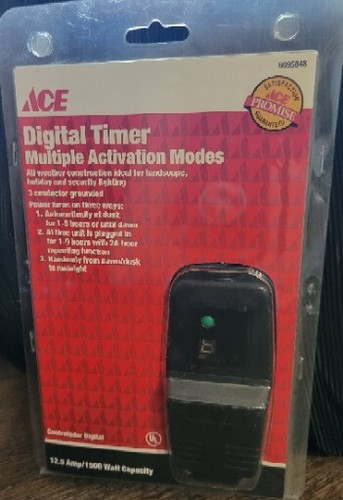 Ace Digital Timer Outdoor Christmas Light 12.5Amp/1500 Watt Capacity ...