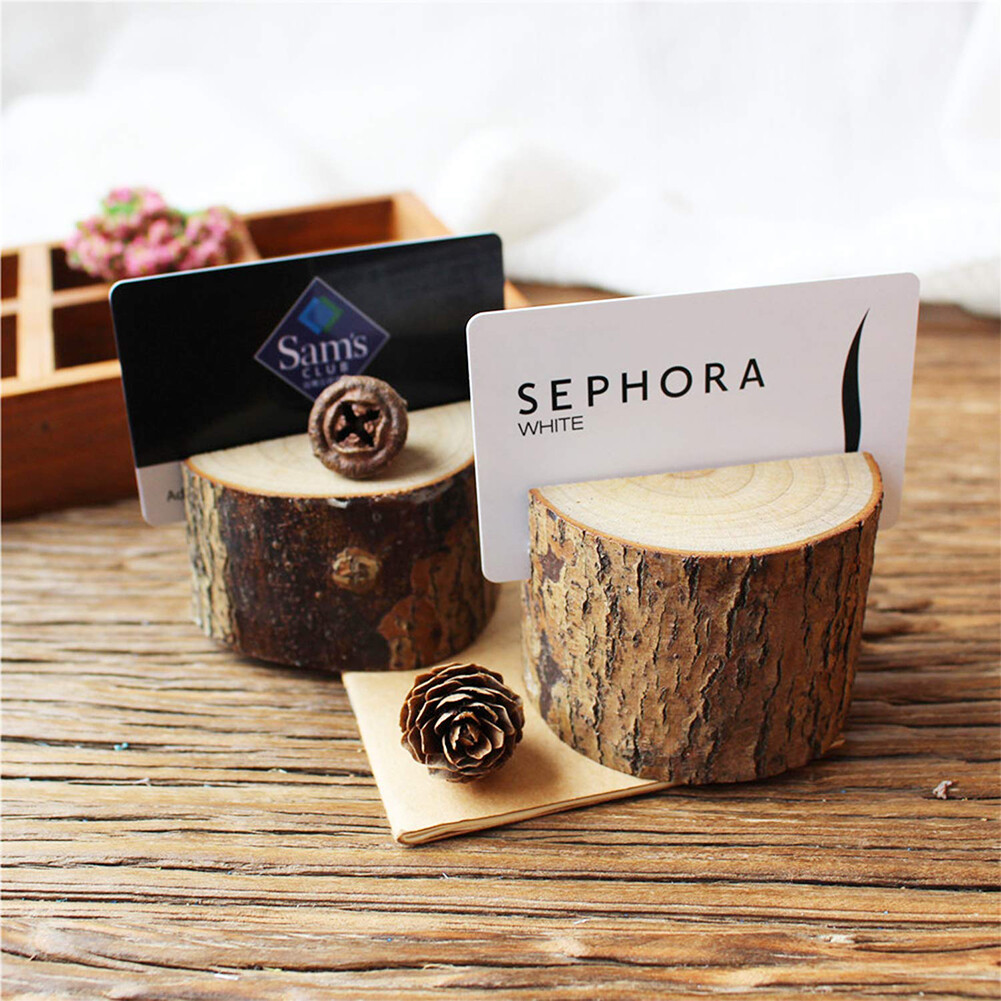 Wooden Table Name Place Card Holder Rustic Wedding Christmas Party ...