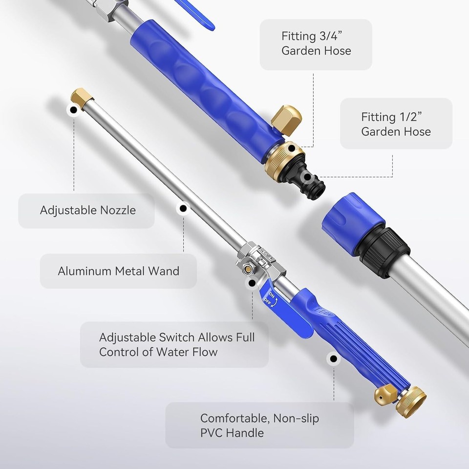 High Pressure Power Washer Water Spray Gun Hose Attachment Jet Sono ...