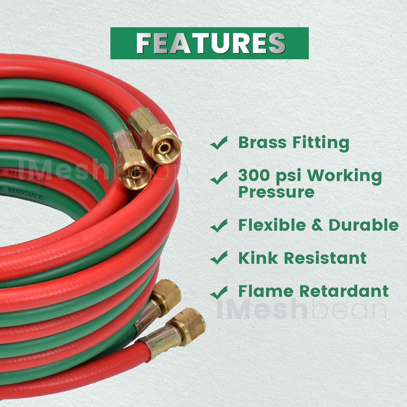 25 Ft Oxygen Acetylene Hose 1/4 Inch Twin Welding Hose Cutting Torch ...