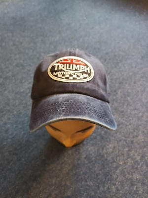 TRIUMPH BRITISH MOTORCYCLES Stone Washed Blue Baseball Cap Fits All ...
