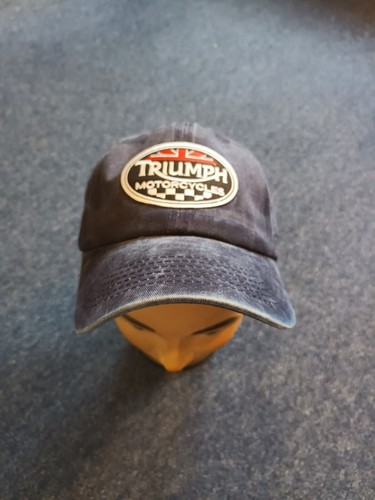 TRIUMPH BRITISH MOTORCYCLES Stone Washed Blue Baseball Cap Fits All ...