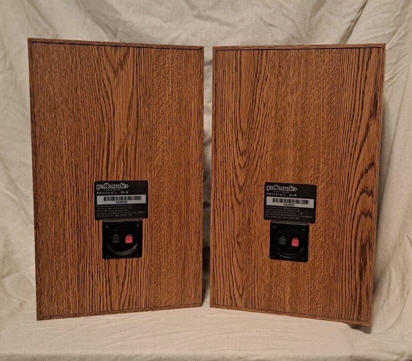 Vintage POLK AUDIO Model S-4 Woodgrain Bookshelf Speakers Dynamic ...
