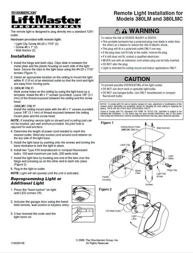 LiftMaster 380LM Remote Light for sale online | eBay