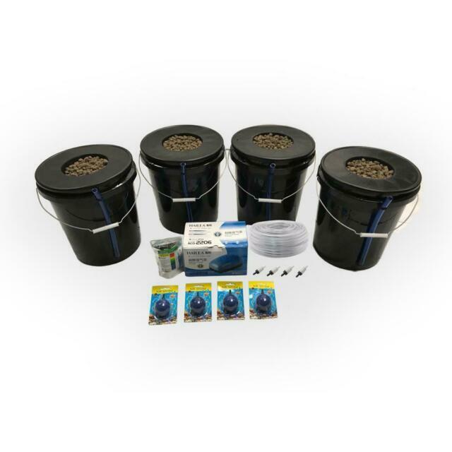 Viagrow VDIY-4 Bucket Deep Water Hydroponic 4 Plant System - Black for ...