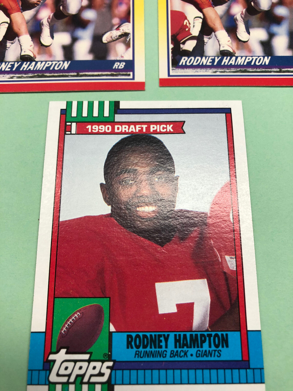 Rodney Hampton Rookie 1990 Score #307 (2 Cards), 1990T #48 (3) Card ...