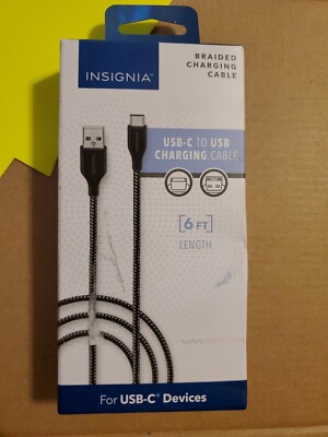 Insignia- 6' USB-C to USB-A Charge-and-Sync Cable - Charcoal | eBay