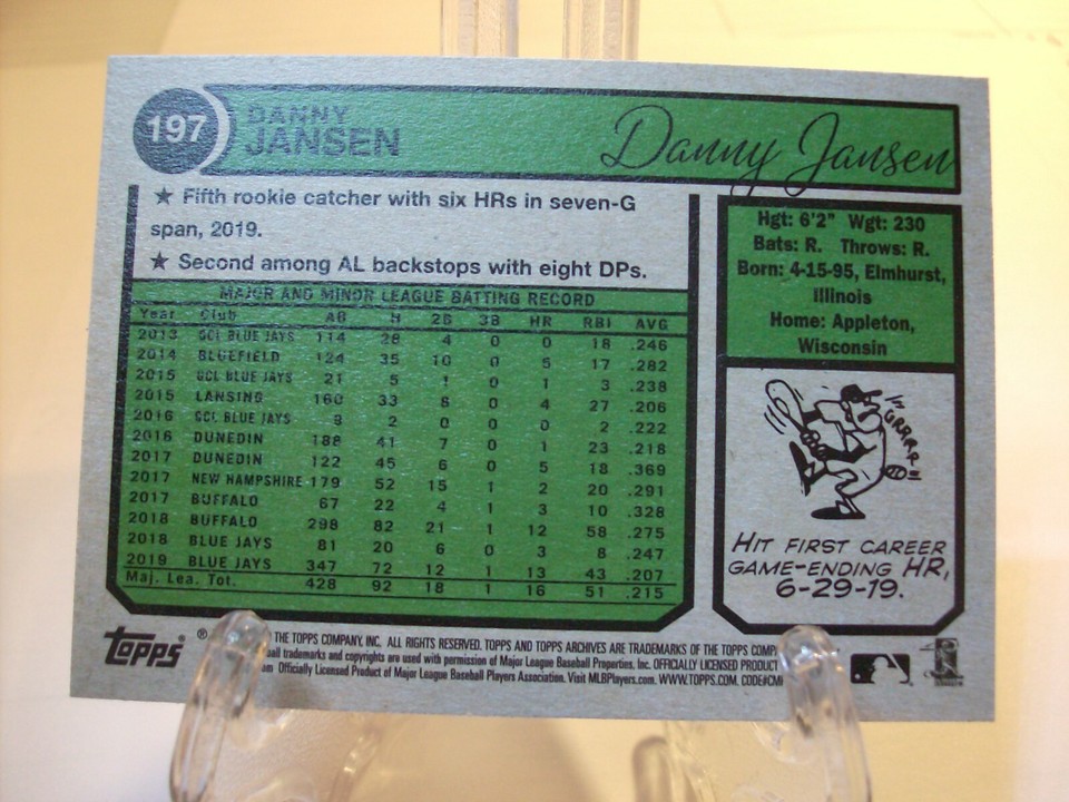 2020 Topps Archives Baseball Card #197 Danny Jansen (68167) | eBay