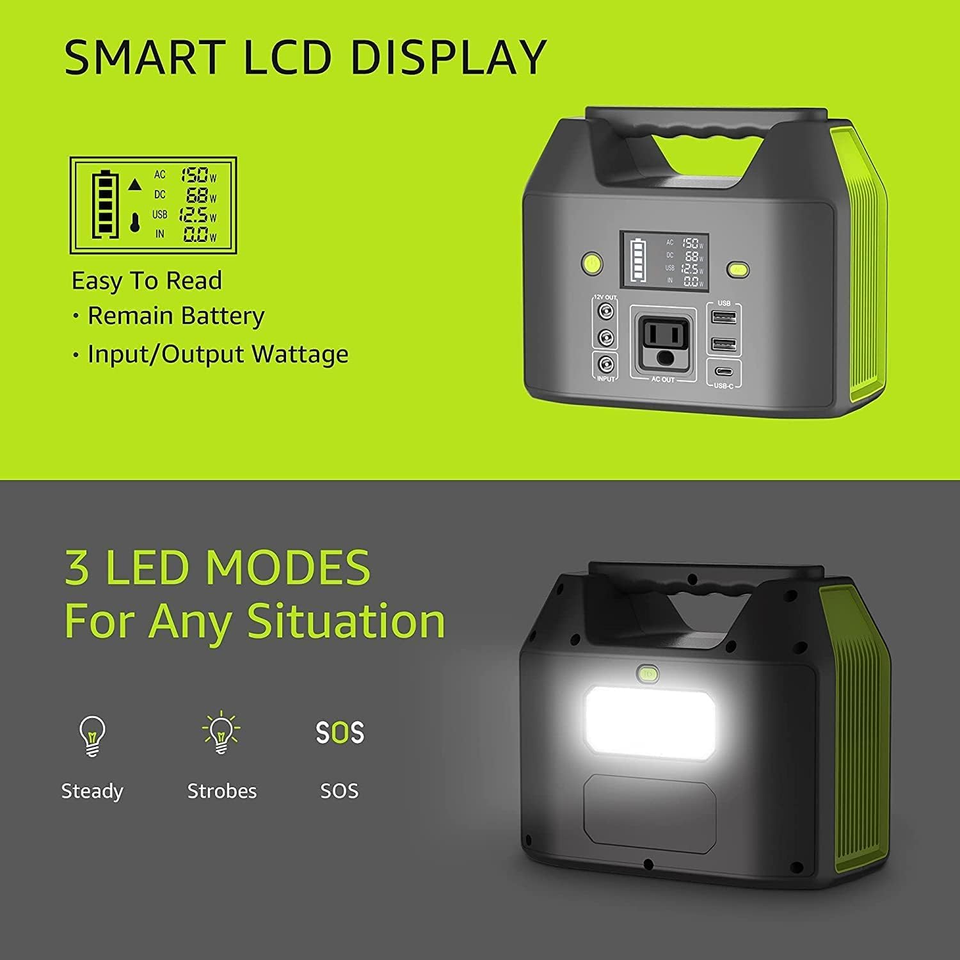 🔋 155Wh Portable Power Station 110V Battery Pack w/ AC Outlet | 6 ...
