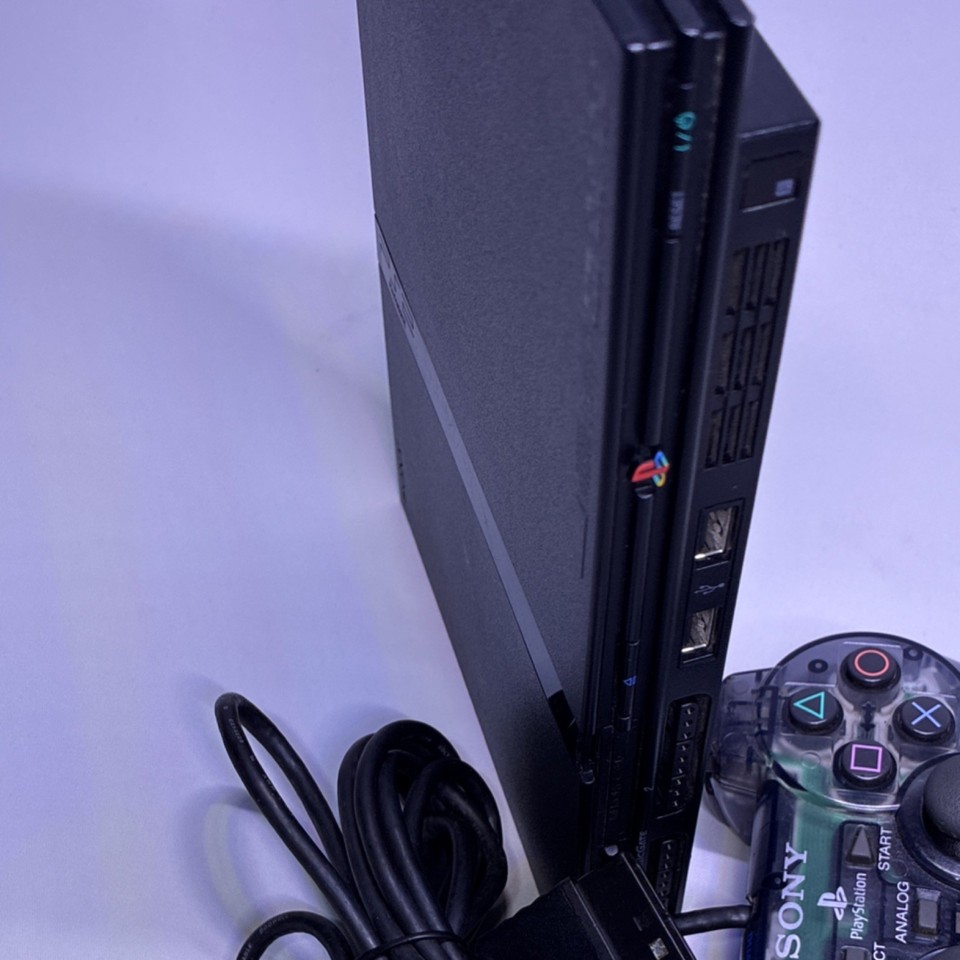 Sony PlayStation 2 Slim Black USB Ethernet Memory Card Slot Home ...
