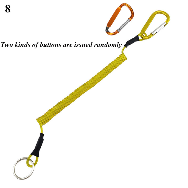 Bungee Cord Metal Keychain Wire Spring Rope TPU Elastic Rope Buckle Key ...