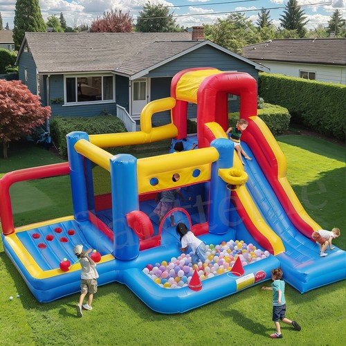 Commercial Giant PVC Inflatable Bounce House W/ Ball Pit Golf Game ...
