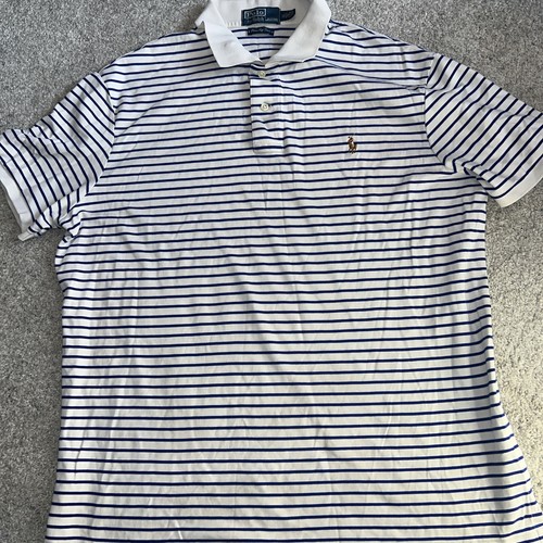 Men’s Polo Ralph Lauren Pima Soft Touch Striped Polo Size XL FLESH ...
