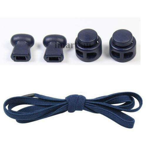 No Tie Elastic Locked Lock Shoelaces Toggle Shoe Laces Sneakers Kids ...