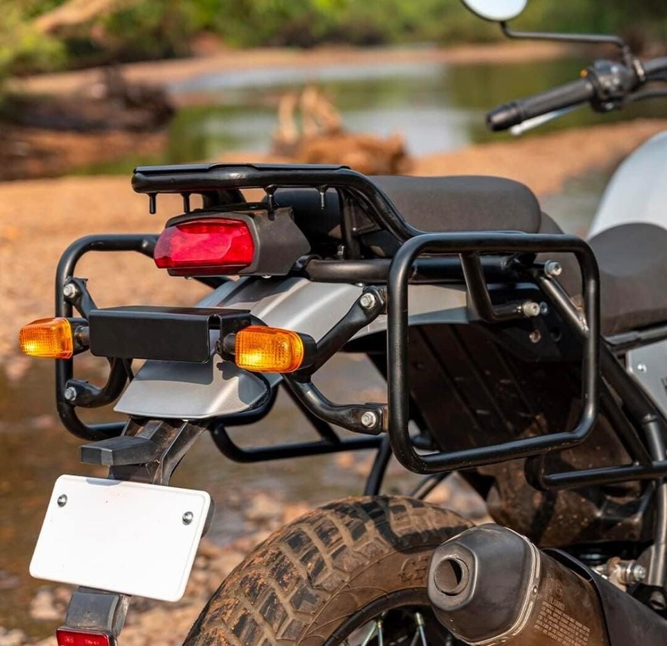 "BLACK ADVENTURE PANNIER RAIL" FIT FOR ROYAL ENFIELD HIMALAYAN 411 ...