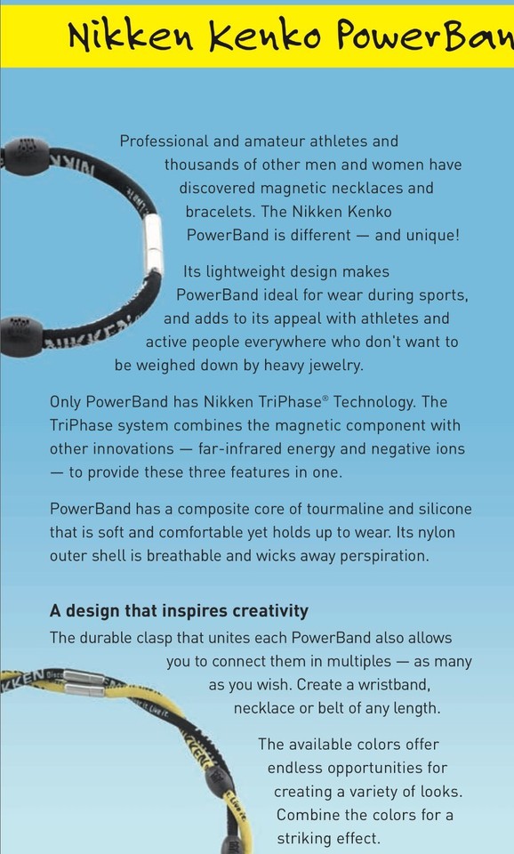 NEW - Nikken Kenko PowerBand Neck-Magnetic Necklace Black One Size Fits ...