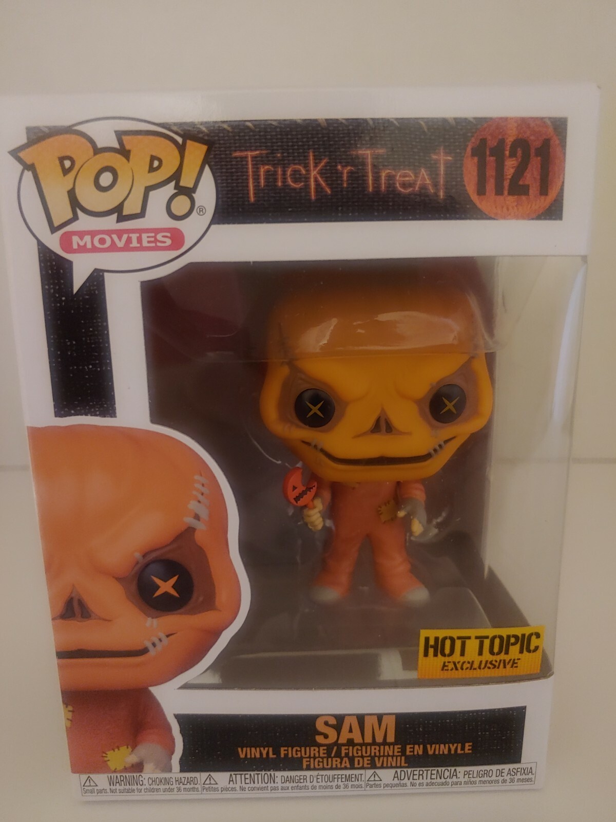 FUNKO POP MOVIES HORROR TRICK R TREAT SAM UNMASKED VINYL FIGURE #1121 ...