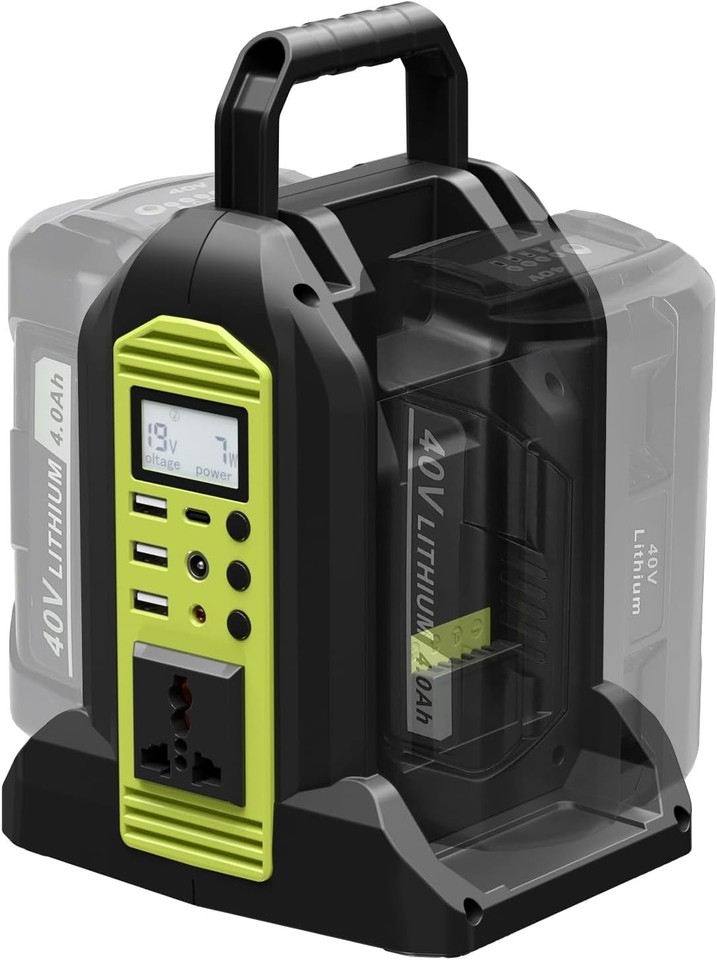 350W Power Inverter for Ryobi 40v Battery 2-Port DC 40V to AC 110-120V ...