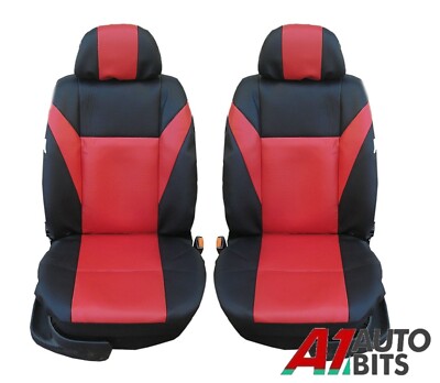 HQ Front Red Black Car Seat Covers Leatherette Protectors For Fiat seat ...