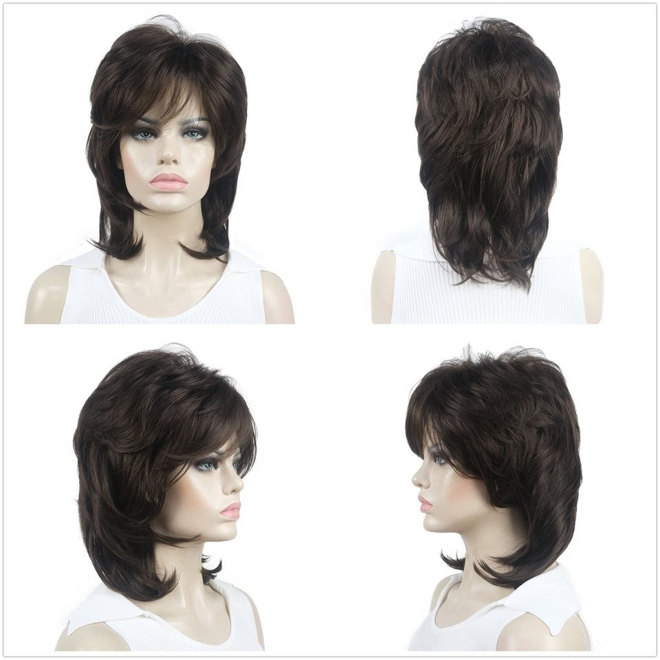 Aimole Soft Shaggy Layered Medium Length Classic Cap Synthetic Women ...