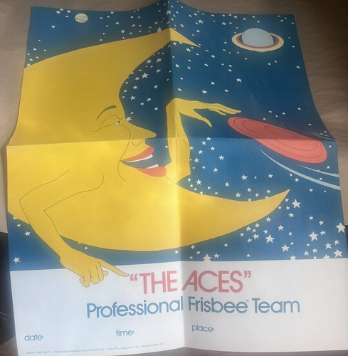 Wham-o Frisbee The aces professional Frisbee team double sided poster ...