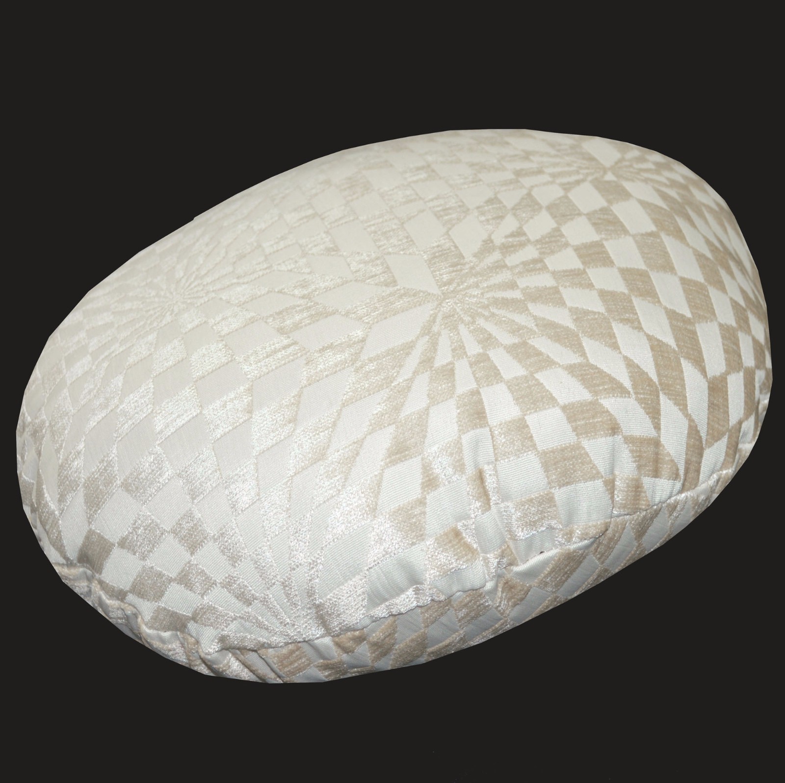 wg07n Tan Geometric Check Round Shape Throw Pillow CASE Cushion COVER ...