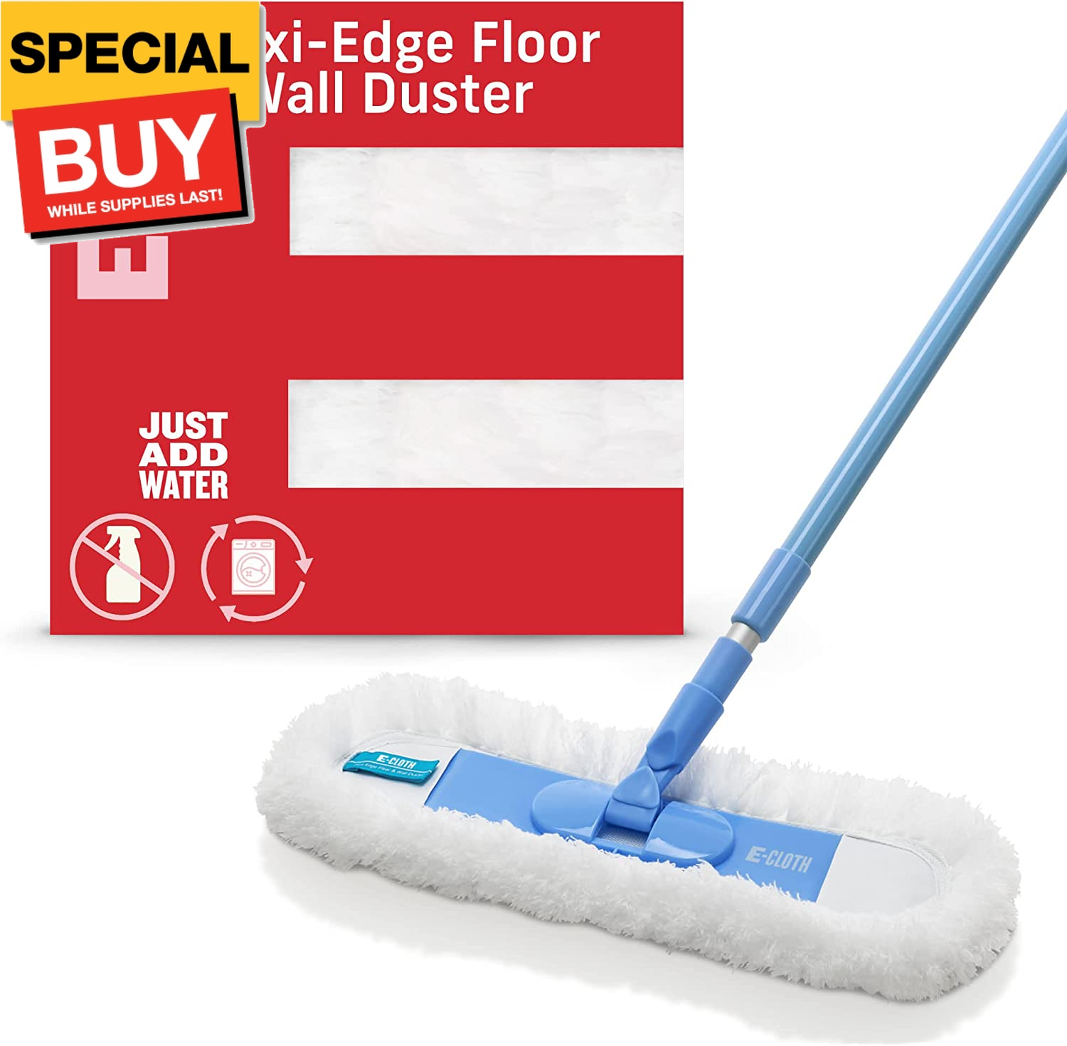 Flexi-Edge Floor & Wall Duster, Reusable Dusting Mop for Floor Cleaning ...