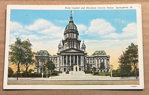 VINTAGE UNUSED .01 POSTCARD - STATE CAPITOL & LINCOLN STATUE ...