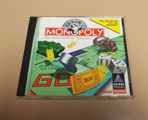 MONOPOLY CD-ROM THE PARKERS BROS. REAL ESTATE GAME HASBRO 1996 WESTWOOD ...