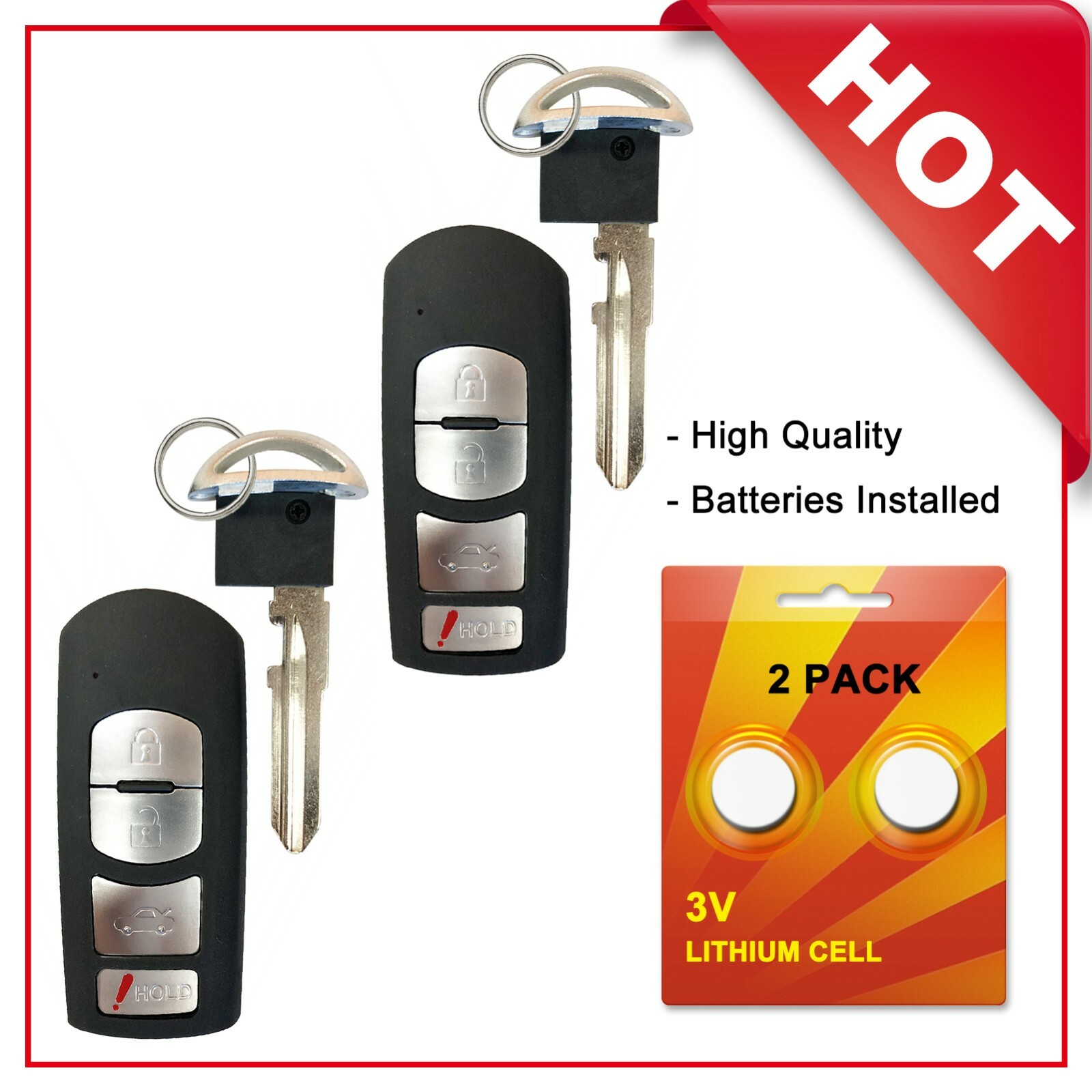 2 For 2016 2017 2018 2019 Mazda MX-5 Miata Keyless Entry Remote Flip ...