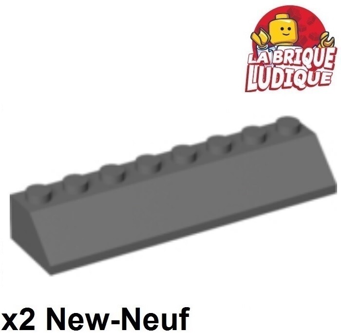 Lego 2x Slope Brick Gradient Angled 45 2x8 Dark Grey/Dark B Gray 4445 ...