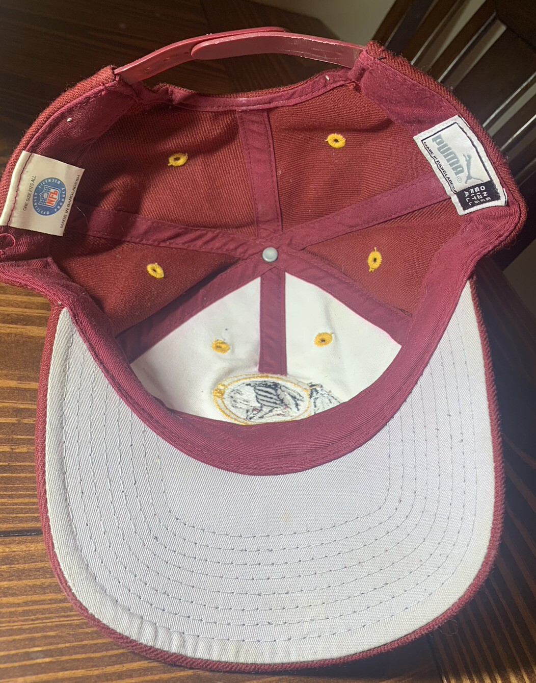 Vintage Puma Washington Redskins Snapback Hat Embroidered Burgundy HTTR ...