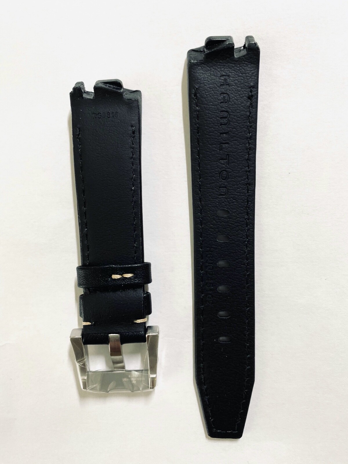 Original Hamilton Ventura H245510 / H245550 Black Leather Watch Band ...