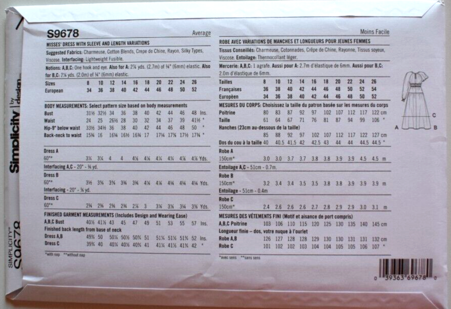 SIMPLICITY PATTERN 9678 DRESSES SIZES 18 20 22 24 26 UNCUT | eBay