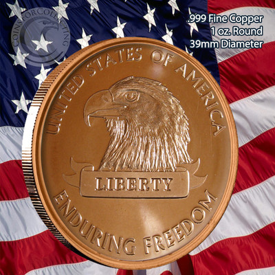 "Eagle - Liberty" 1 oz .999 Copper Round Part of the Enduring Freedom ...