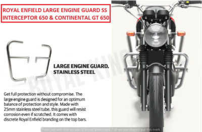 Royal Enfield Large Engine Guard SS For Interceptor 650 & Continental ...
