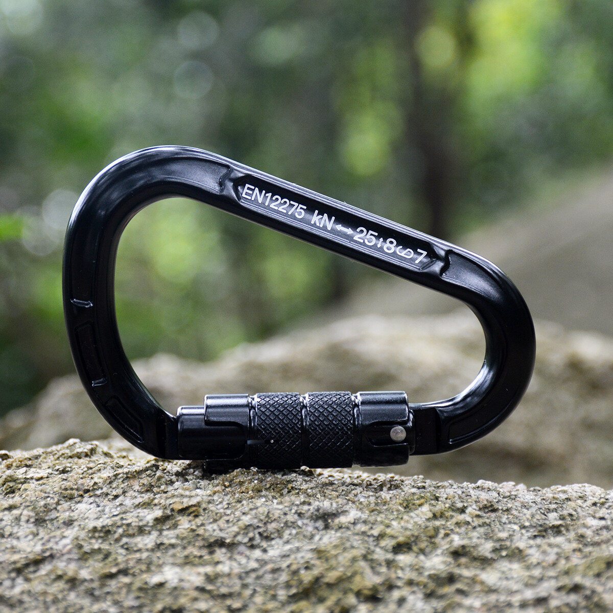 25KN HMS Pear-shape Auto-locking Carabiner Belaying Rappelling Anchor ...