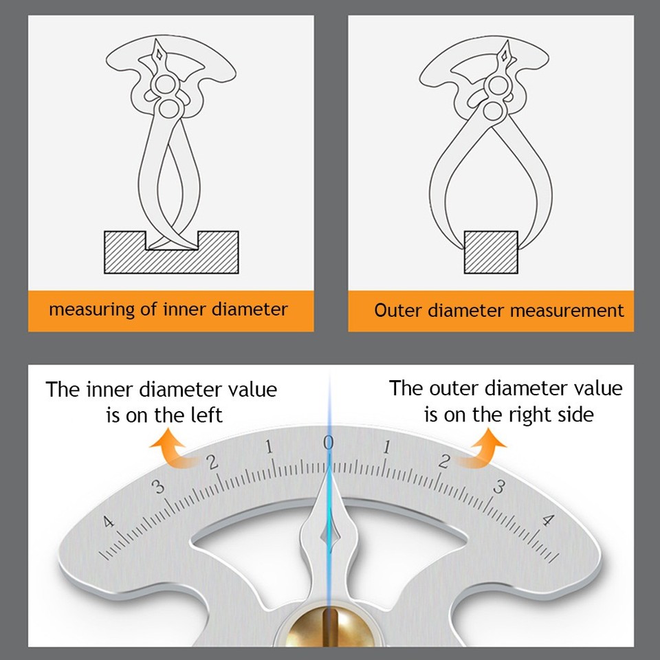Window Thickness Calipers Dial Stainless Steel Gauge Measuring inside ...