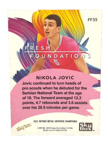 2022 Skybox Metal Universe Champions Fresh Foundation Nikola Jokić # ...