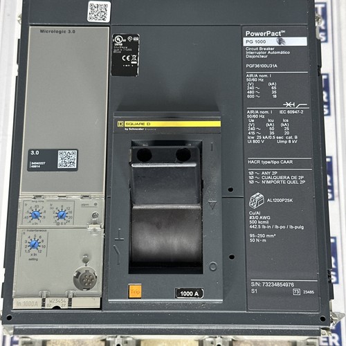 Square D PGF36100U31A 1000 Amp 600V 3 Pole Powerpact Circuit Breaker ...