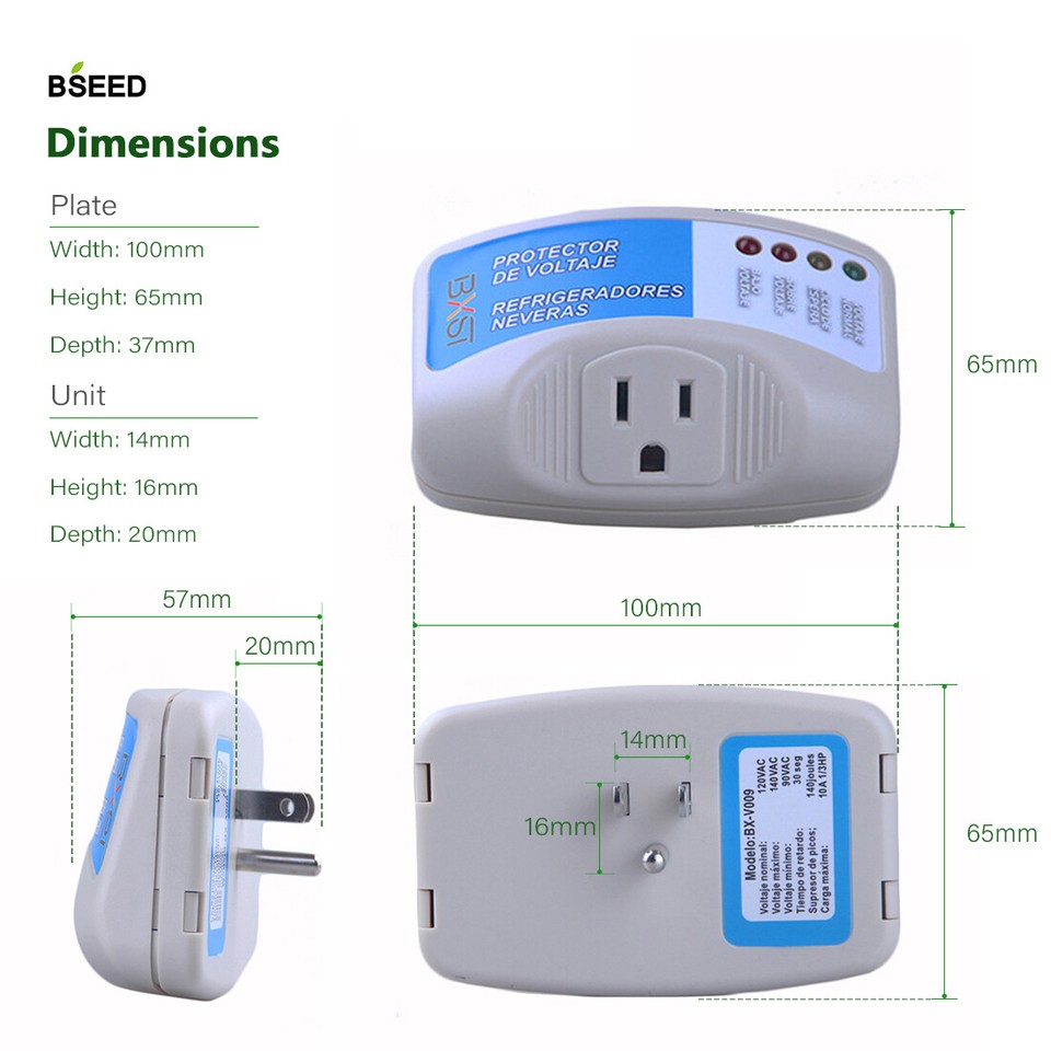 US Voltage Protector Surge Home Refrigerator Appliance Power Outlets ...
