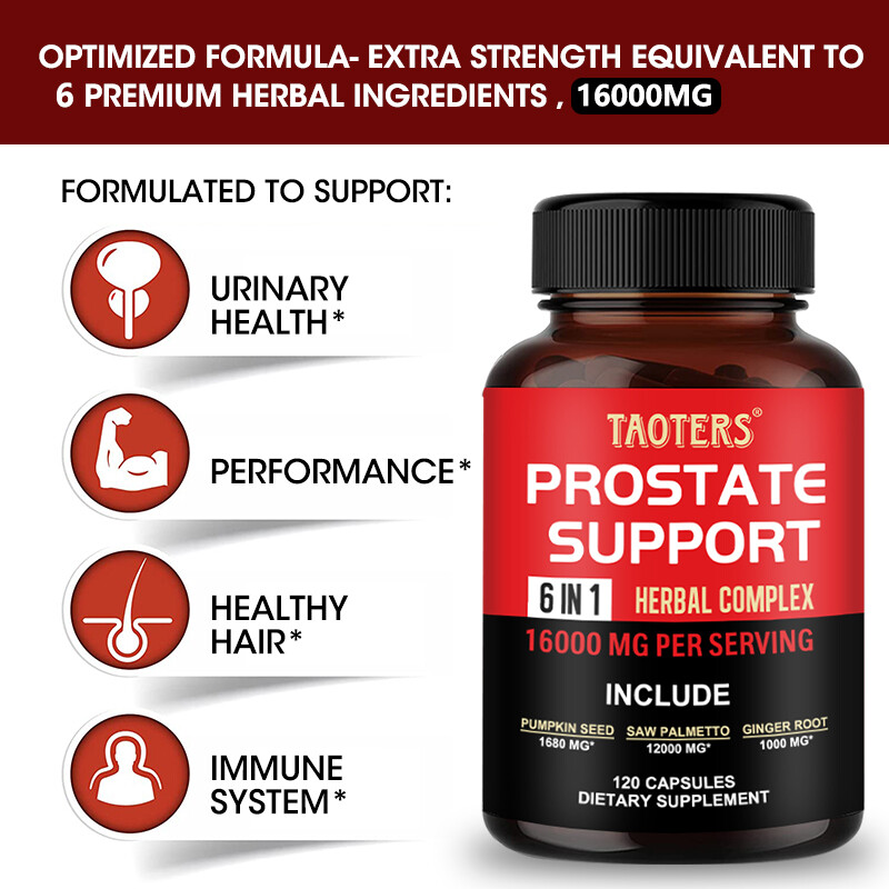 Prostate Support - 120 Capsules Hair Loss Urinary Tract Prostate Health ...